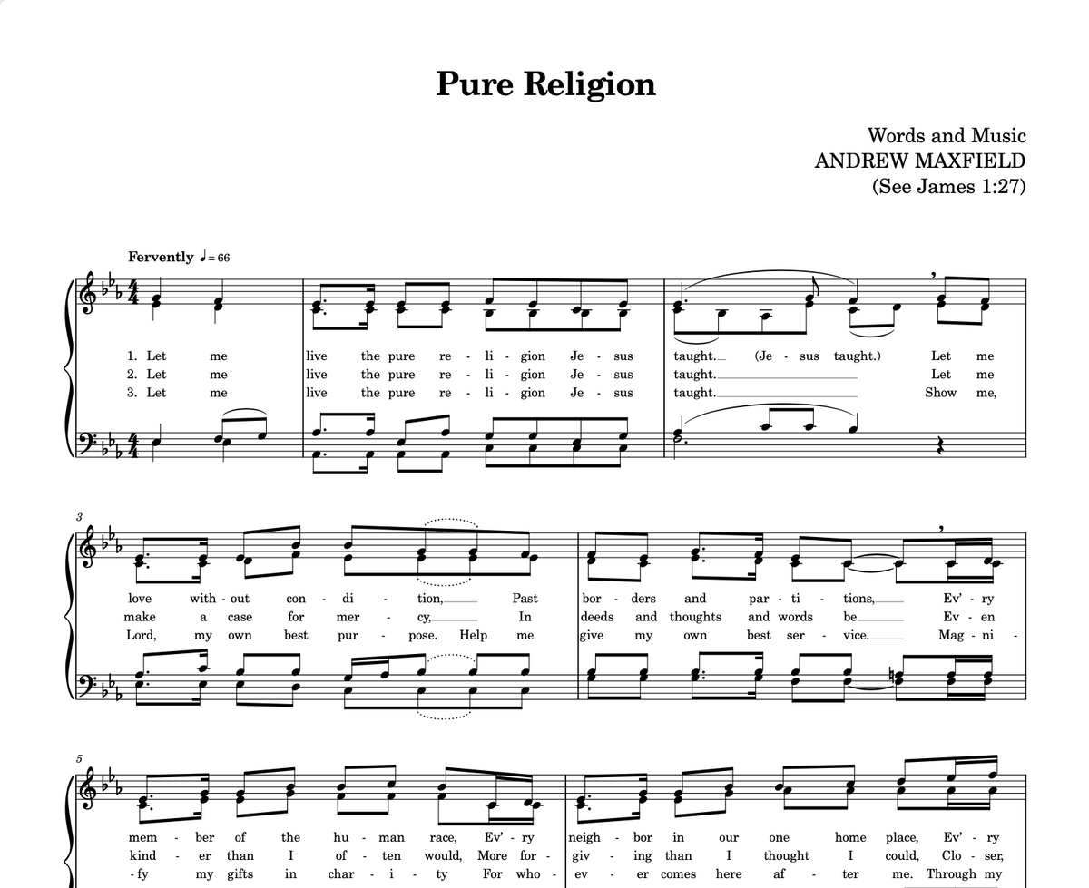 Pure Religion (SATB Hymnal) – Andrew Maxfield, Composer